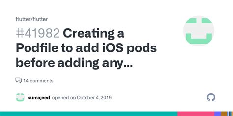 creating a podfile to add ios pods before adding any flutter plugins