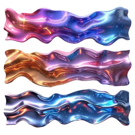 Premium Psd Holographic 3d Shapes