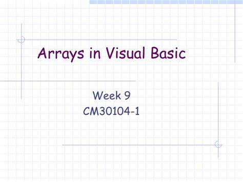 PPT Arrays In Visual Basic PowerPoint Presentation Free Download ID