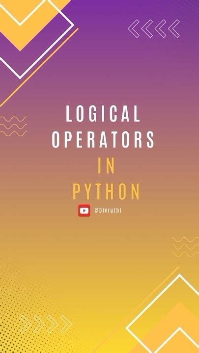 Logical Operators In Pythonpython Pythontutorial Pythonoperators