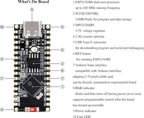 Esp32 S3 Nano Microcontroller Development Board Based On Esp32 S3r8