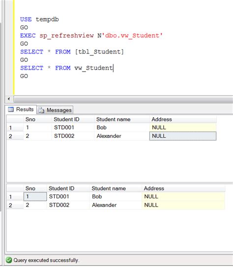 SQL SERVER Sp Refreshview How To Update The Metadata Of View SQL Server Portal