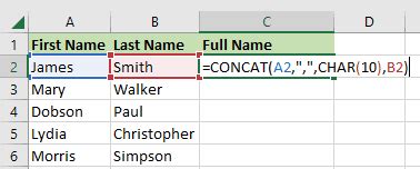 How To Combine Two Columns In Excel With Space Comma