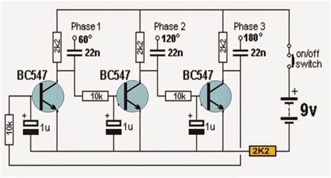 3 Phase Signal Generator Using Transistors Circuit Projects Electronic Circuit Projects