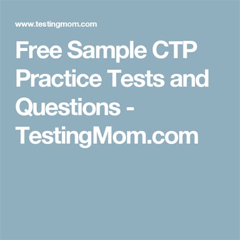 Free Sample CTP Practice Tests And Questions TestingMom Com Practice Testing Test Guide