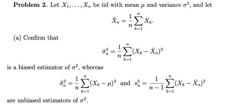 Solved Problem Let X Xn be iid with mean μ and Chegg com