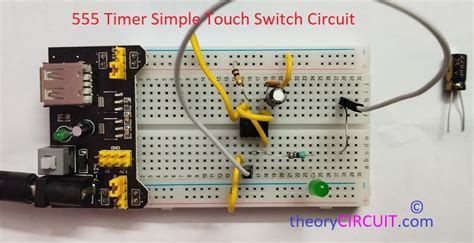 555 Timer Simple Touch Switch Circuit