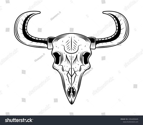 Bull Skull Illustration Vector Isolated Stock Vector Royalty Free