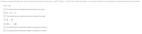 solved consider a velocity field where the x and y