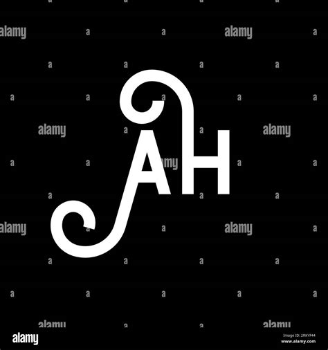 AH letter logo design on black background. AH creative initials letter ...