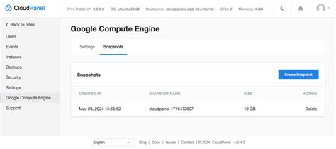 Google Compute Engine CloudPanel Documentation
