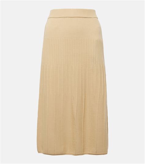 옐로 리브 니트 울 미디 스커트 Joseph Mytheresa