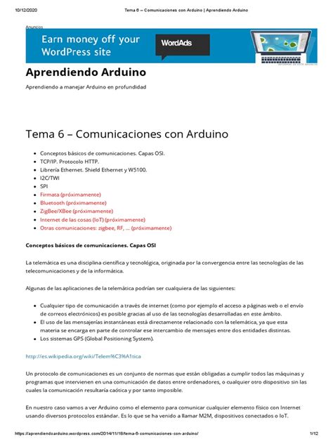 Tema 6 Comunicaciones Con Arduino Aprendiendo Arduino Pdf
