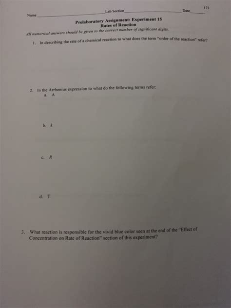 solved lab section date prelaboratory assignment experiment