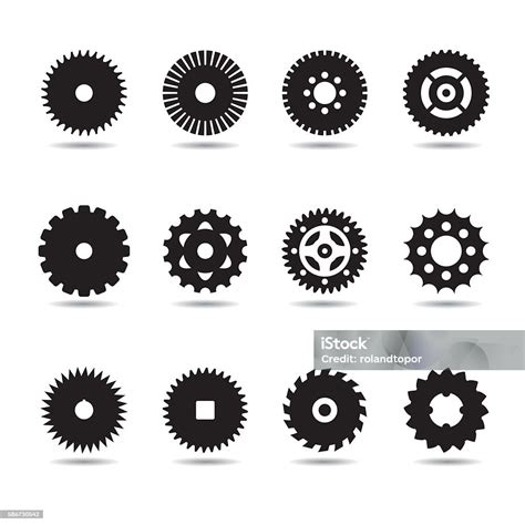 set of gears vector illustration stock illustration download image