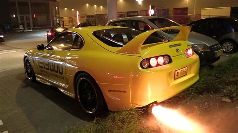 700HP Toyota Supra FROM HELL!! HUGE Flames & BURNOUTS!! - YouTube