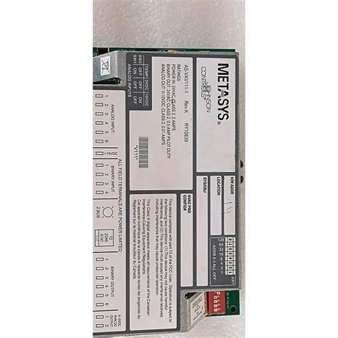 As Vav111 1 Johnson Controls Metasys Controller Module For Industrial At ₹ 9250 Piece In Bengaluru