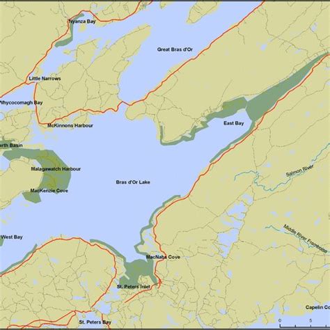 Map Of Bras Dor Lakes Winter Eeling Areas Identified By Eskasoni Eel Download Scientific