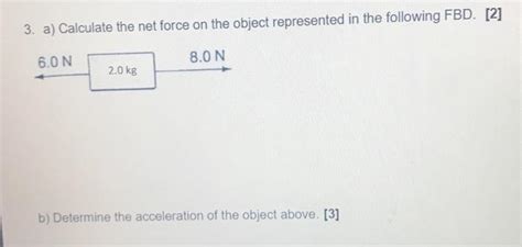 Solved A Calculate The Net Force On The Object Chegg