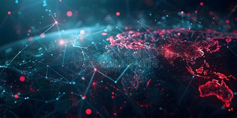 Visualizing Global Connectivity With A Digital World Map And Cyber Technology Concept Concept