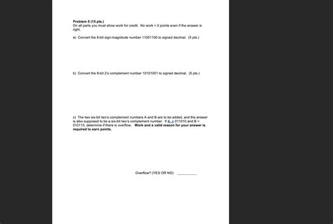 Solved Problem 5 15 Pts On All Parts You Must Show Work Chegg Com