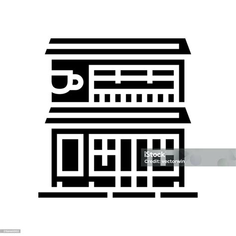찻집 길거리 음식 카페 글리프 아이콘 벡터 일러스트 레이 션 거리에 대한 스톡 벡터 아트 및 기타 이미지 거리 겨울 궁중