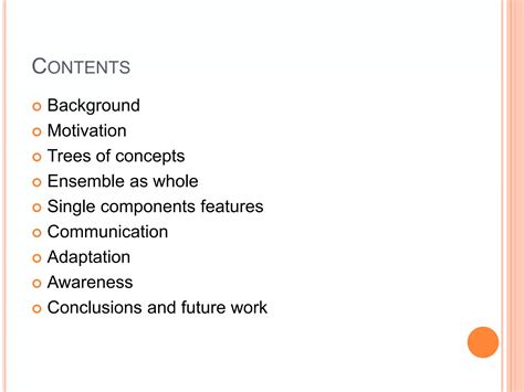 Conceptual Map And Classification In Ensembles Of Autonomic Components