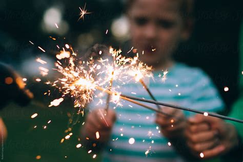 Fun With Sparklers By Stocksy Contributor Robert Lang Stocksy