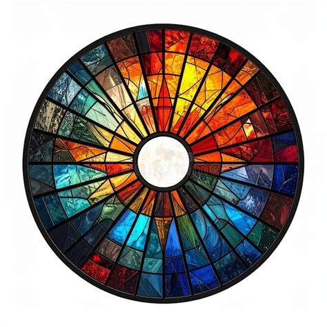 Radiant Spectrum Stained Glass Dome Isolated Stock Illustration