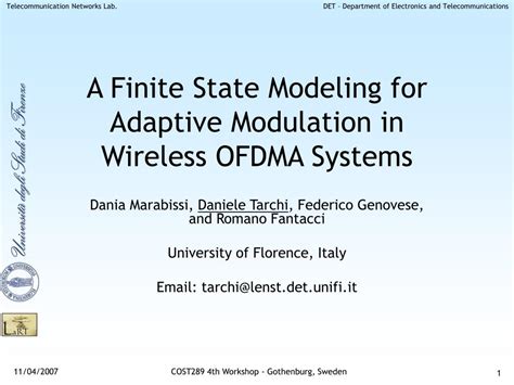 Ppt A Finite State Modeling For Adaptive Modulation In Wireless Ofdma
