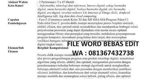 Modul Ajar Informatika Kelas 12 Semester 1 Dan 2 Edisi Revisi Sesuai