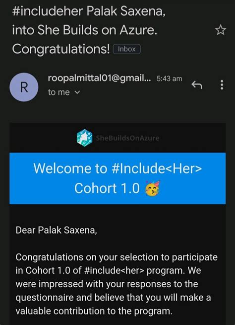 palak saxena on linkedin include includeher womenincloud womenintech shebuildsonazure