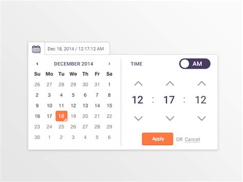 Date Hour Picker App Design Card Design Dating