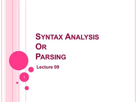 Lecture 09 Syntax Analysis 05 Pptx