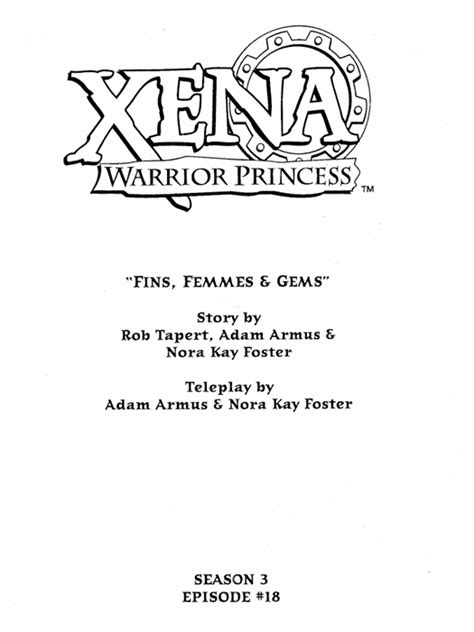 Xena Script S 3 E 18 Fins Femmes And Gems Joes Ko Fi Shop Ko Fi