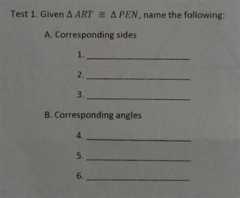 Solved Test 1 Given Delta Art ≌ Delta Pen Name The Following A