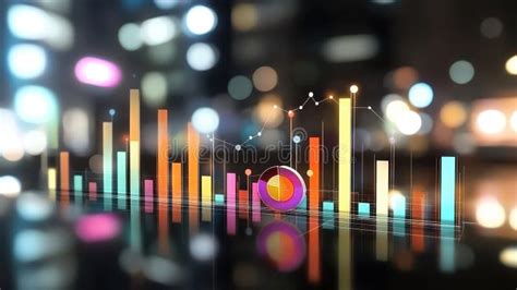 colorful bar chart with light reflection data visualization for