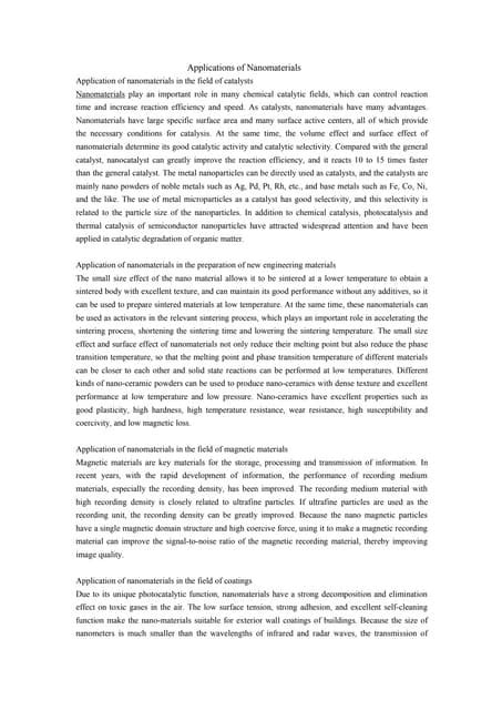 Applications Of Nanomaterials Pdf