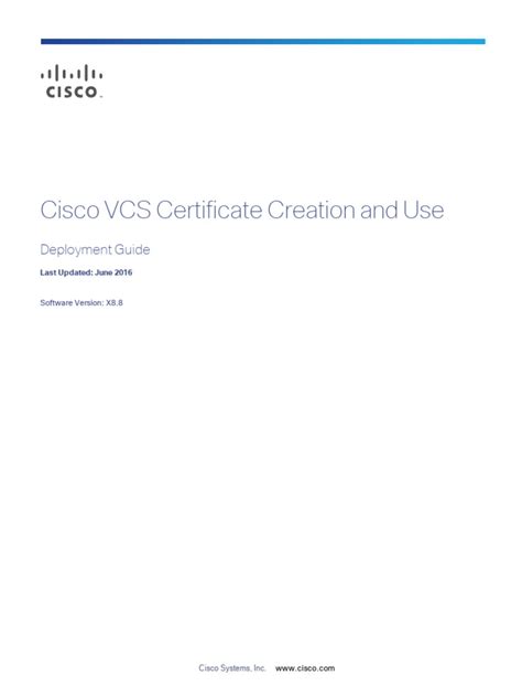 Cisco Vcs Certificate Creation And Use Deployment Guide X8 8 Pdf