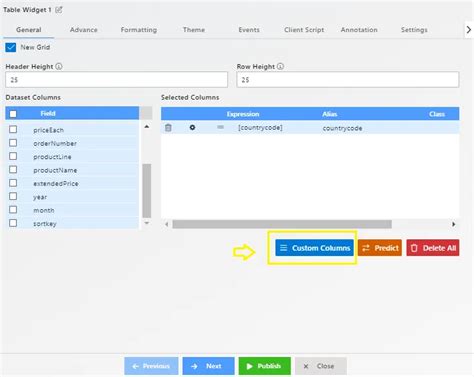 calling detail dashboard from table custom column with filter aiv