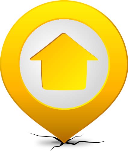 Location Map Pin HOME YELLOW SVG VECTOR Public Domain ICON PARK Share The Design