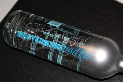 Owner Of Illinois Based Mastermind Vodka Signed Bottle Mastermind Vodka Bottle