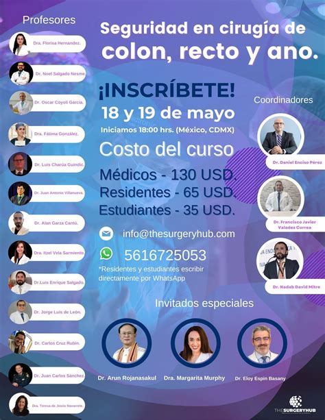 The Surgery Hub - CURSO: SEGURIDAD EN CIRUGÍA DE COLON, RECTO Y ANO”. Conoceremos los aspectos ...