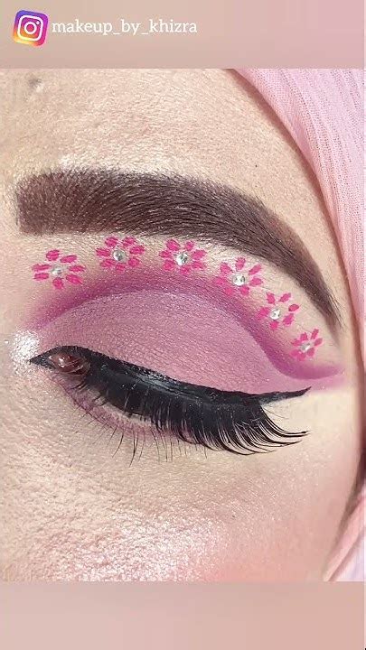 Easy Flower Eye Makeup Tutorial Pink Purple Eye Makeup Shorts