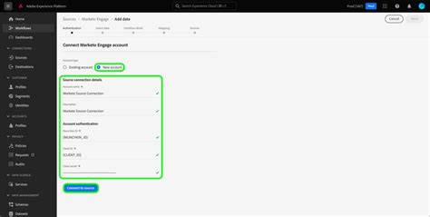 Create A Marketo Engage Source Connection And Dataflow In The Ui
