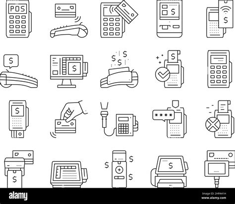 Pos Terminal Device Collection Icons Set Vector Stock Vector Image And Art Alamy