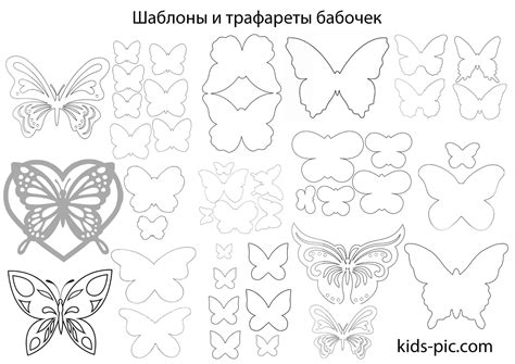 115 трафаретов и шаблонов бабочек для вырезания