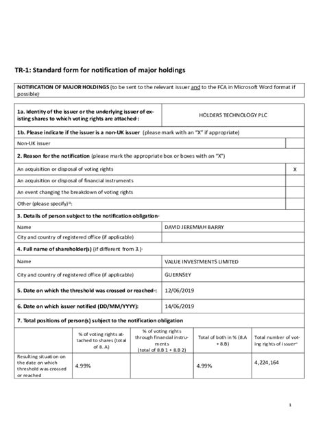 Fillable Online Form TR 1 HDT 140619 Doc Fax Email Print PdfFiller