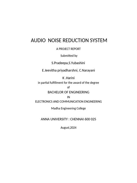 audio noise reduction system pdf
