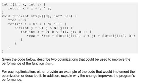 Solved Int Fint X Int Y L Return X X T Y Y Void Func